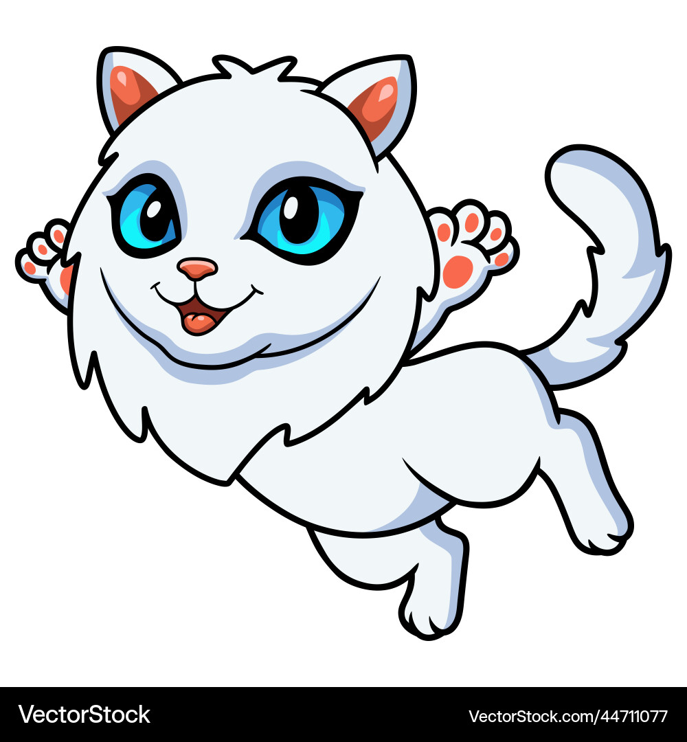 Cute persian cat cartoon posing Royalty Free Vector Image