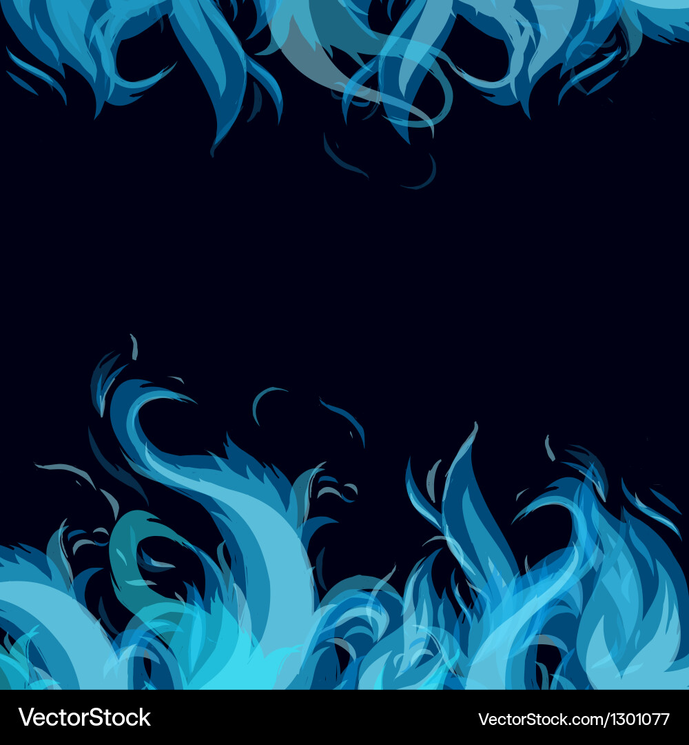 Frame made from blue flame Royalty Free Vector Image