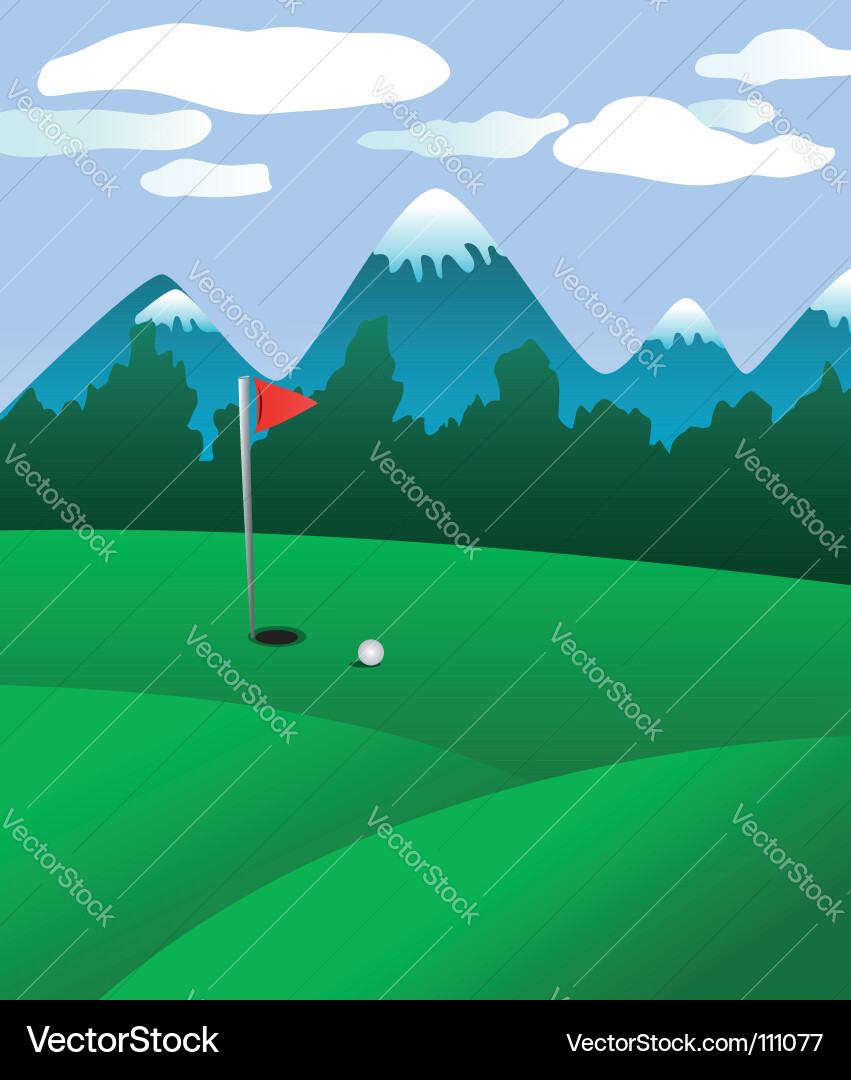 Golf field Royalty Free Vector Image - VectorStock