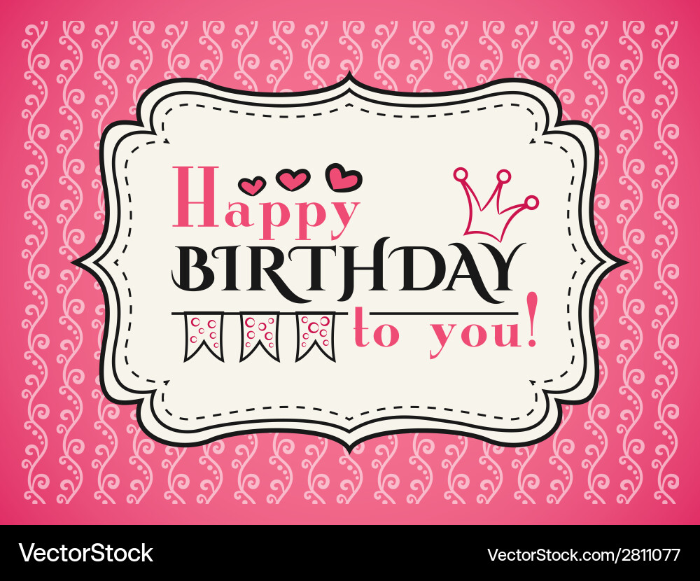 Happy birthday card typography letters font type Vector Image