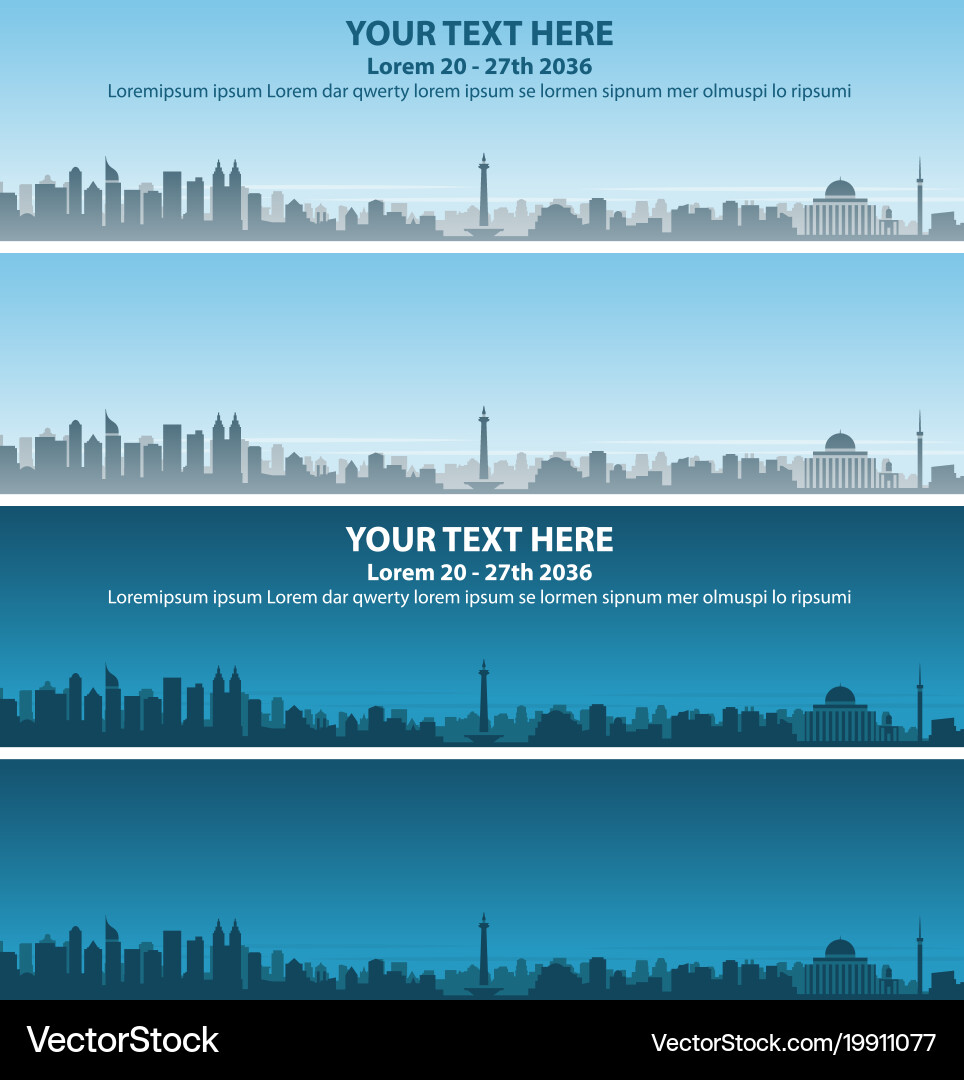 Jakarta skyline event banner Royalty Free Vector Image