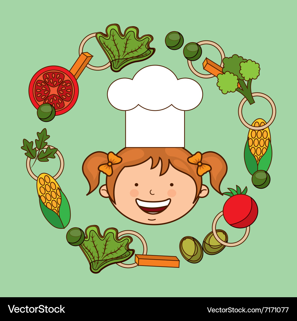 Kids cooking design Royalty Free Vector Image - VectorStock