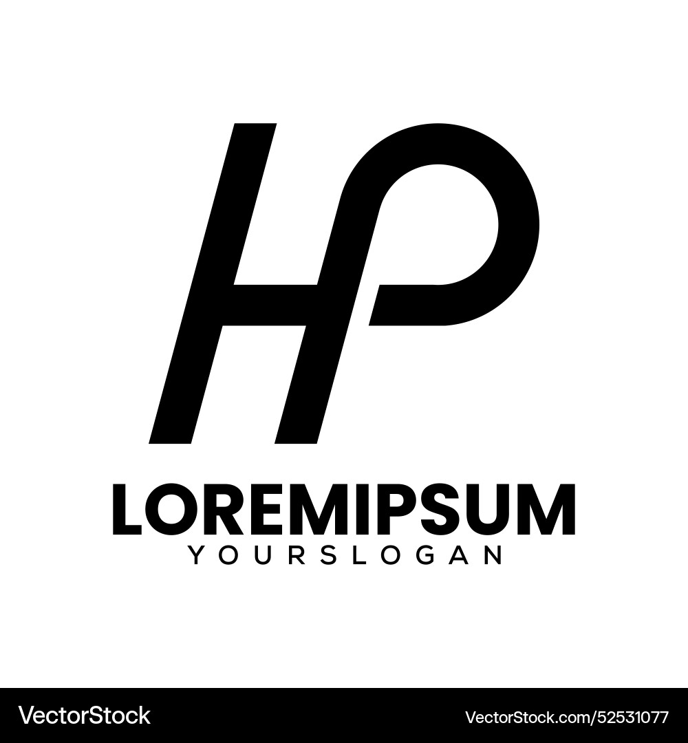 Letter h p logo design Royalty Free Vector Image
