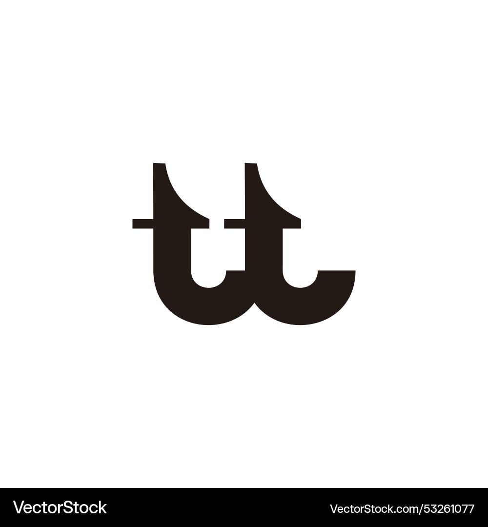 Letter tt simple linked font logo – Royalty-Free Vector | VectorStock