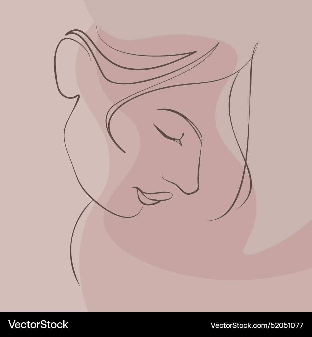 One continuous line hand drawn art with beautiful Vector Image