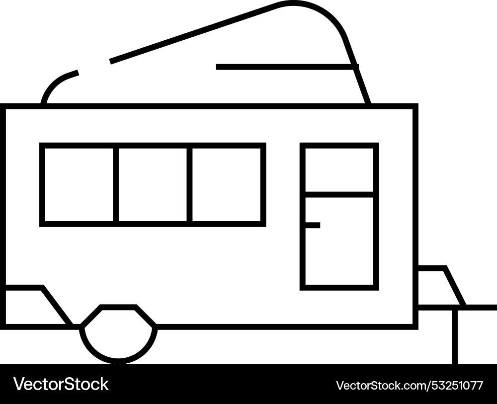 Rising ceiling trailer line icon Royalty Free Vector Image