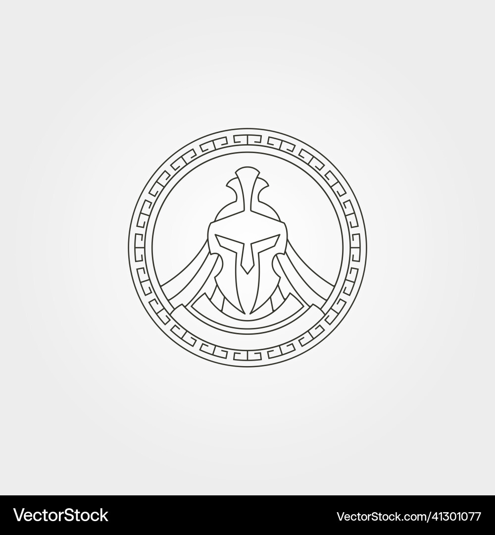 Spartan logo with ancient greek circle symbol Vector Image