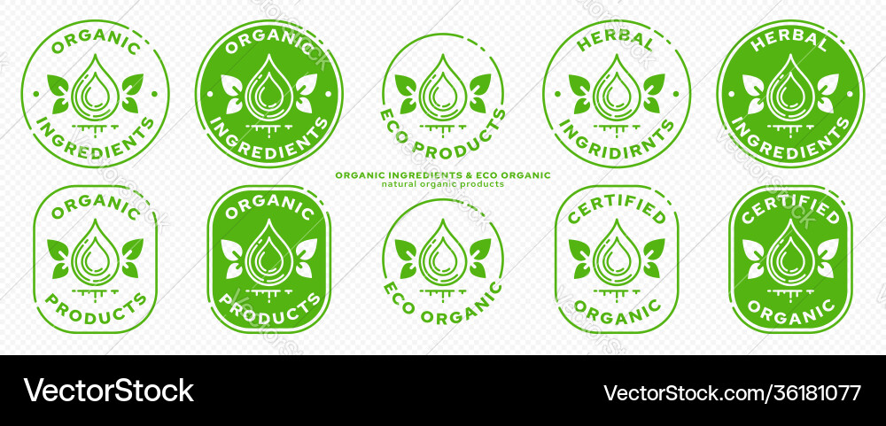 Stamp package organic ingredients 2 Royalty Free Vector