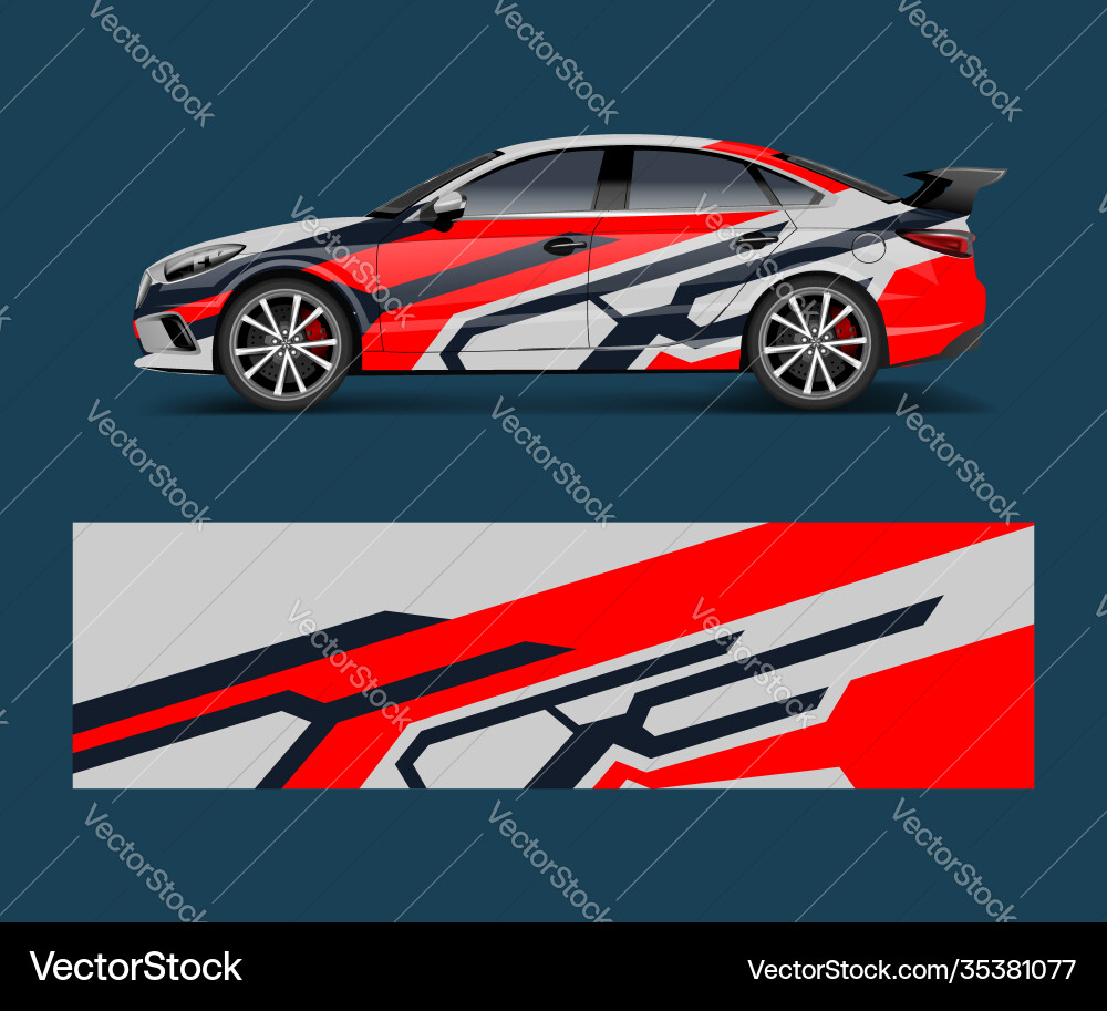 Wrap design for custom sport car racing Royalty Free Vector