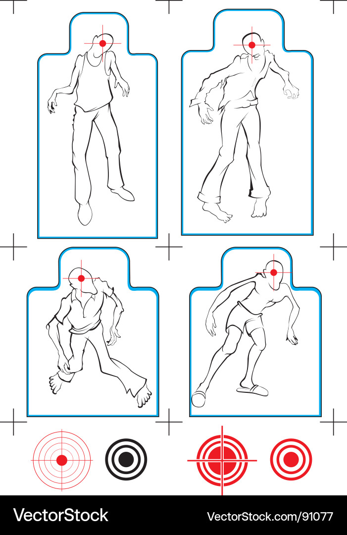 Zombie targets Royalty Free Vector Image - VectorStock