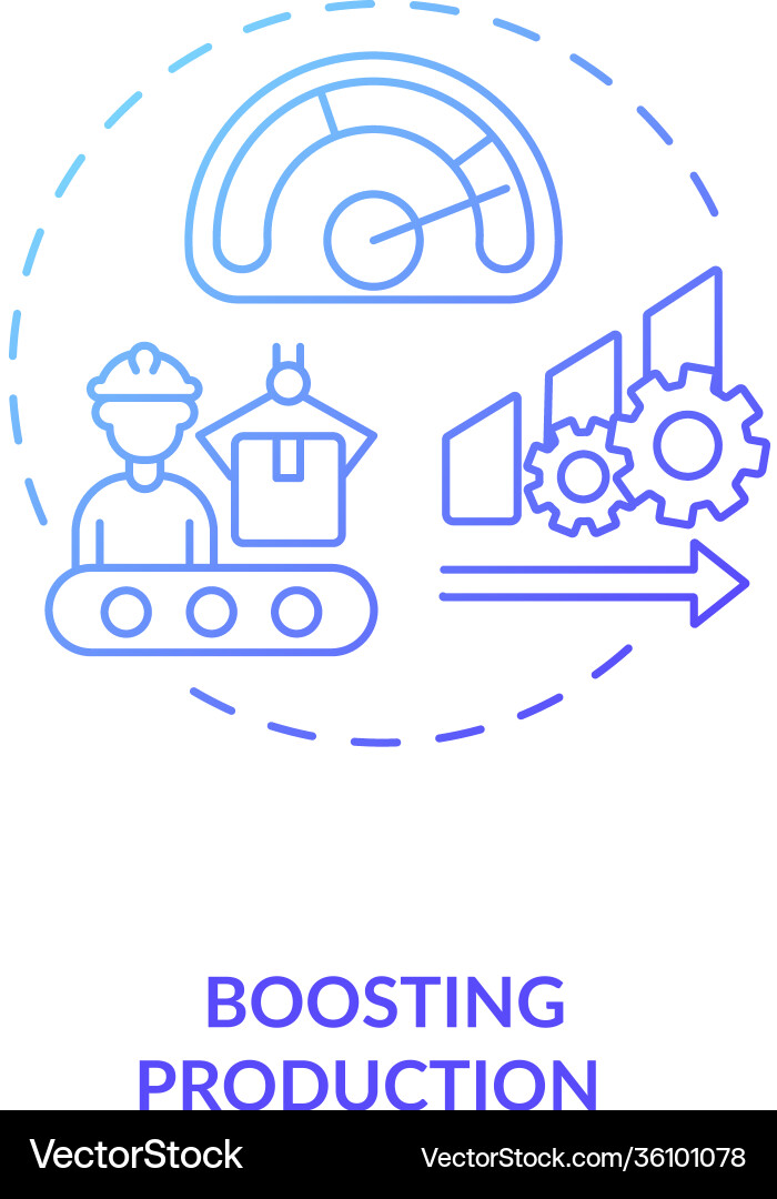 Boosting production concept icon Royalty Free Vector Image