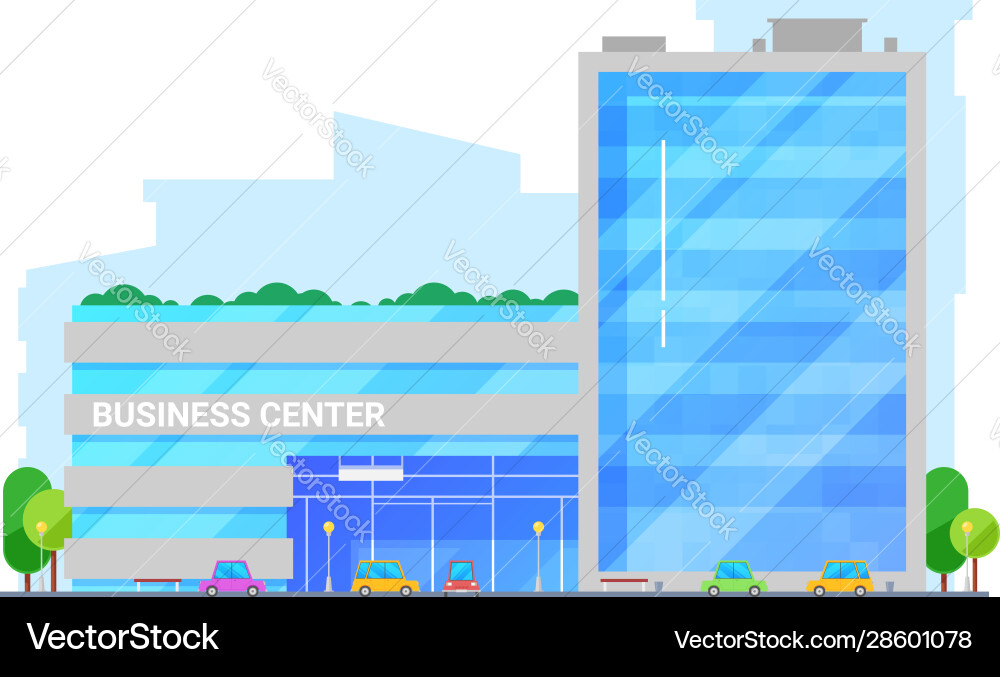 Building business center isolated Royalty Free Vector Image