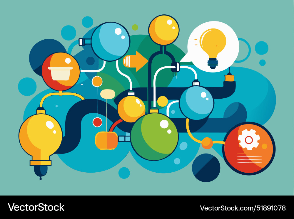 Colorful brainstorming concept Royalty Free Vector Image