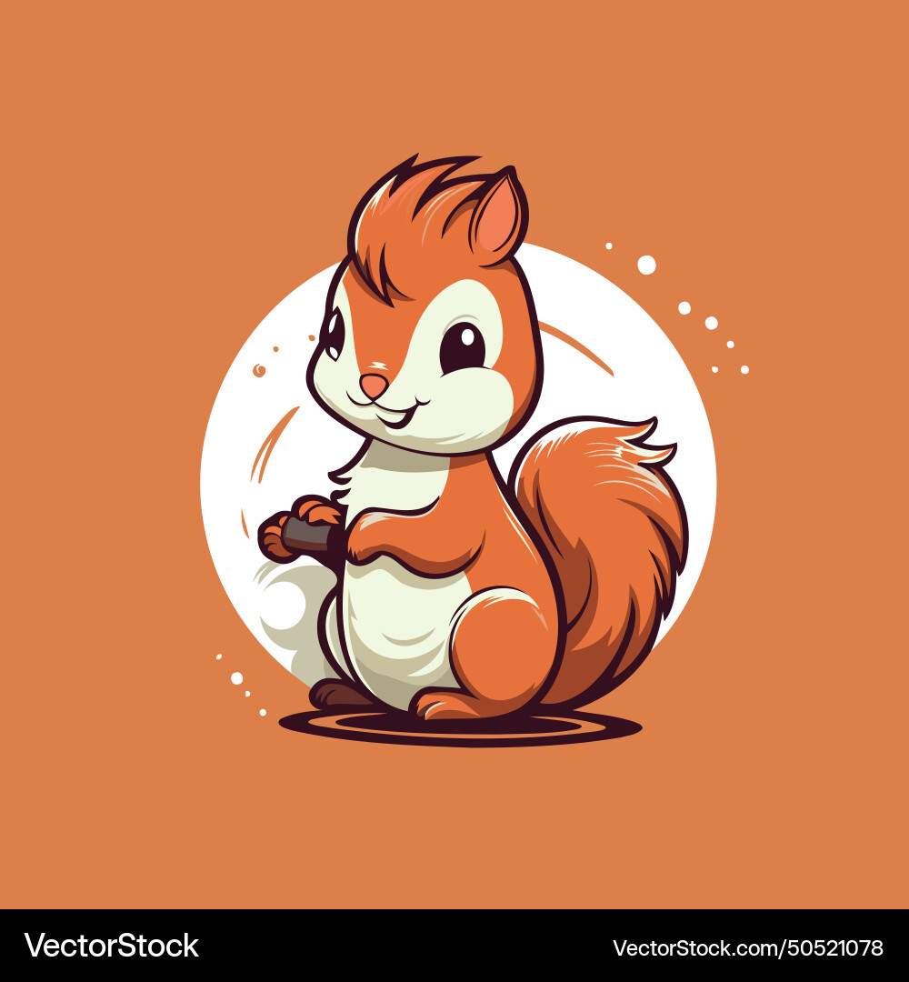 Cute little squirrel cartoon Royalty Free Vector Image