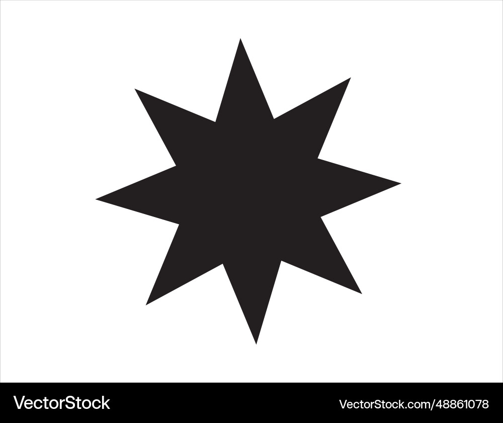 Eight point star silhouette art Royalty Free Vector Image