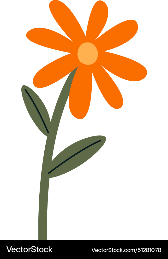 Flower on stem Royalty Free Vector Image - VectorStock