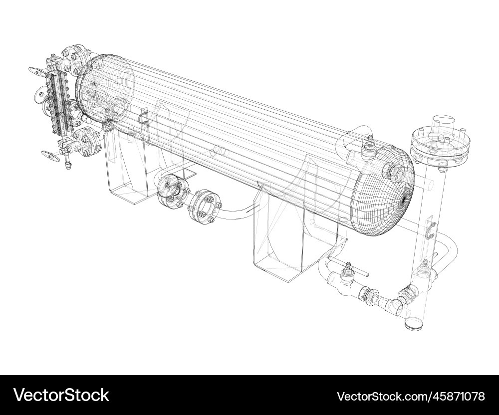 Industrial tank with valves Royalty Free Vector Image