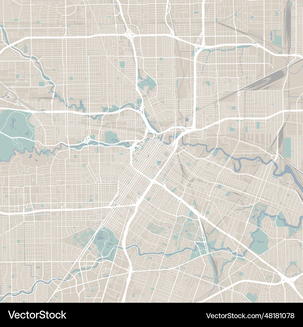 Large houston map Royalty Free Vector Image - VectorStock