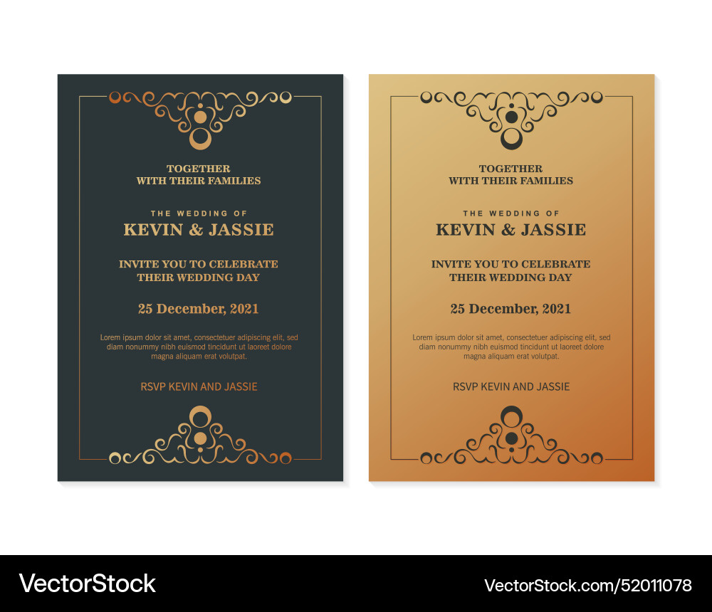 Luxury invitation card design vintage style Vector Image
