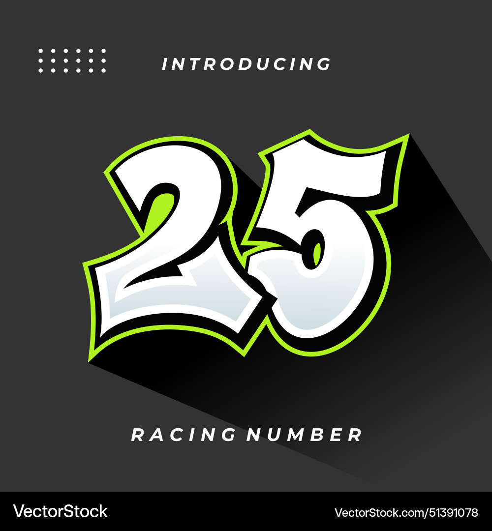 Premium decal racing number template Royalty Free Vector