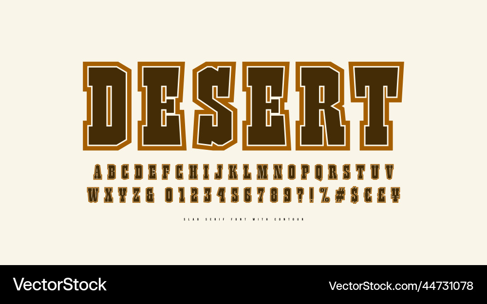 Slab serif font with contour Royalty Free Vector Image Slab serif font with contour Royalty Free Vector Image