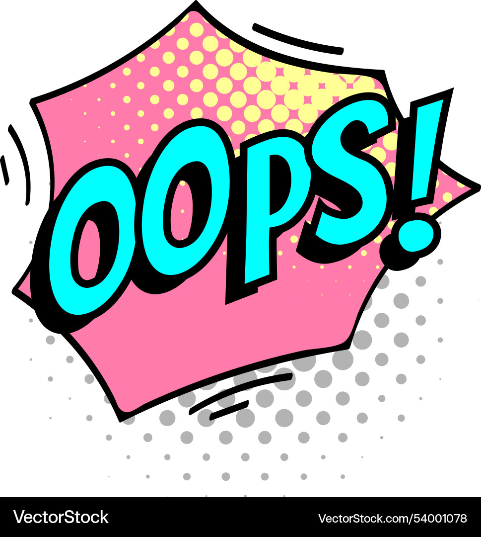 Vibrant comic book exclamation of oops bursts Vector Image