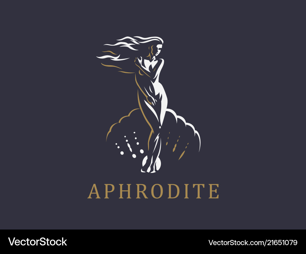 Aphrodite or venus emblem Royalty Free Vector Image
