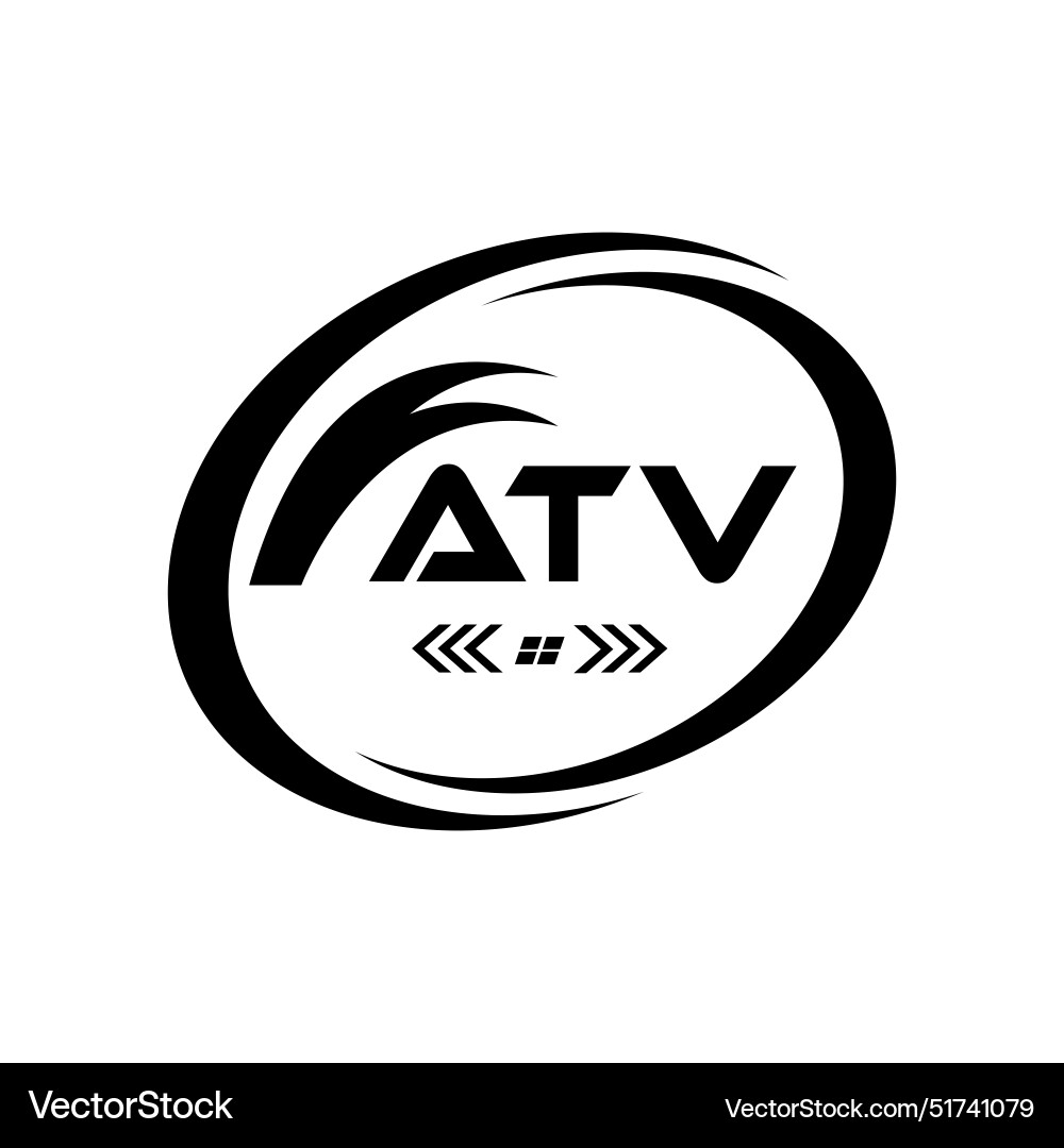 Atv letter logo design simple and modern Vector Image