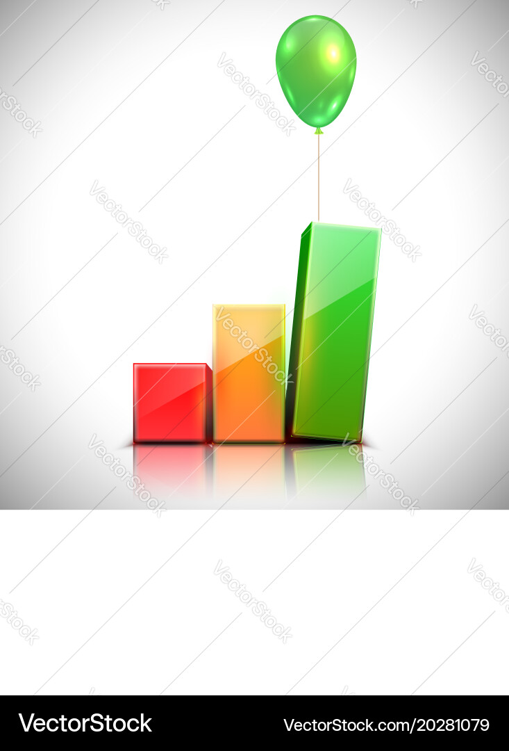 Balloon lifts the chart Royalty Free Vector Image
