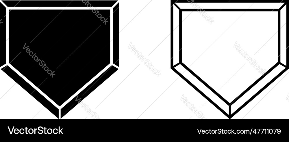 Baseball home plate icon template Royalty Free Vector Image