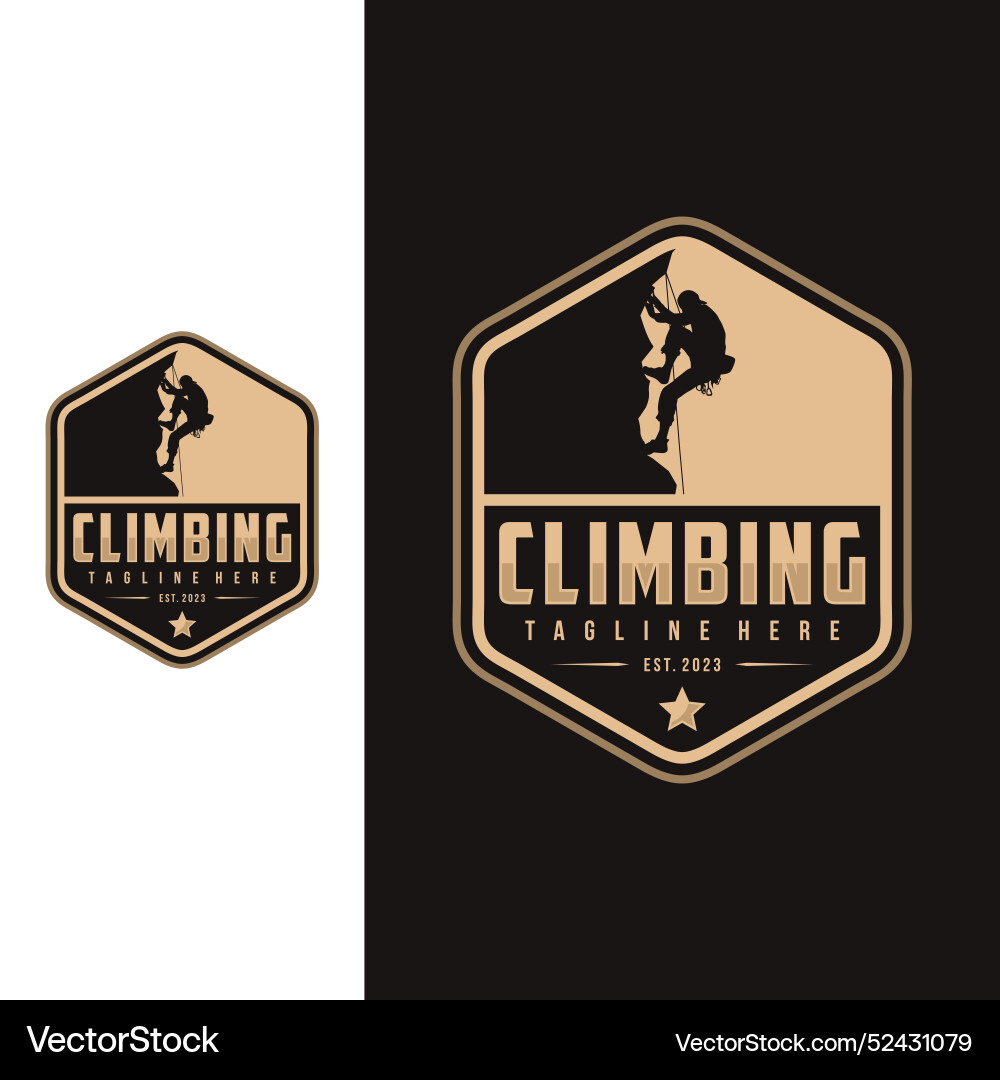 Climbing logo sport design template icon Vector Image