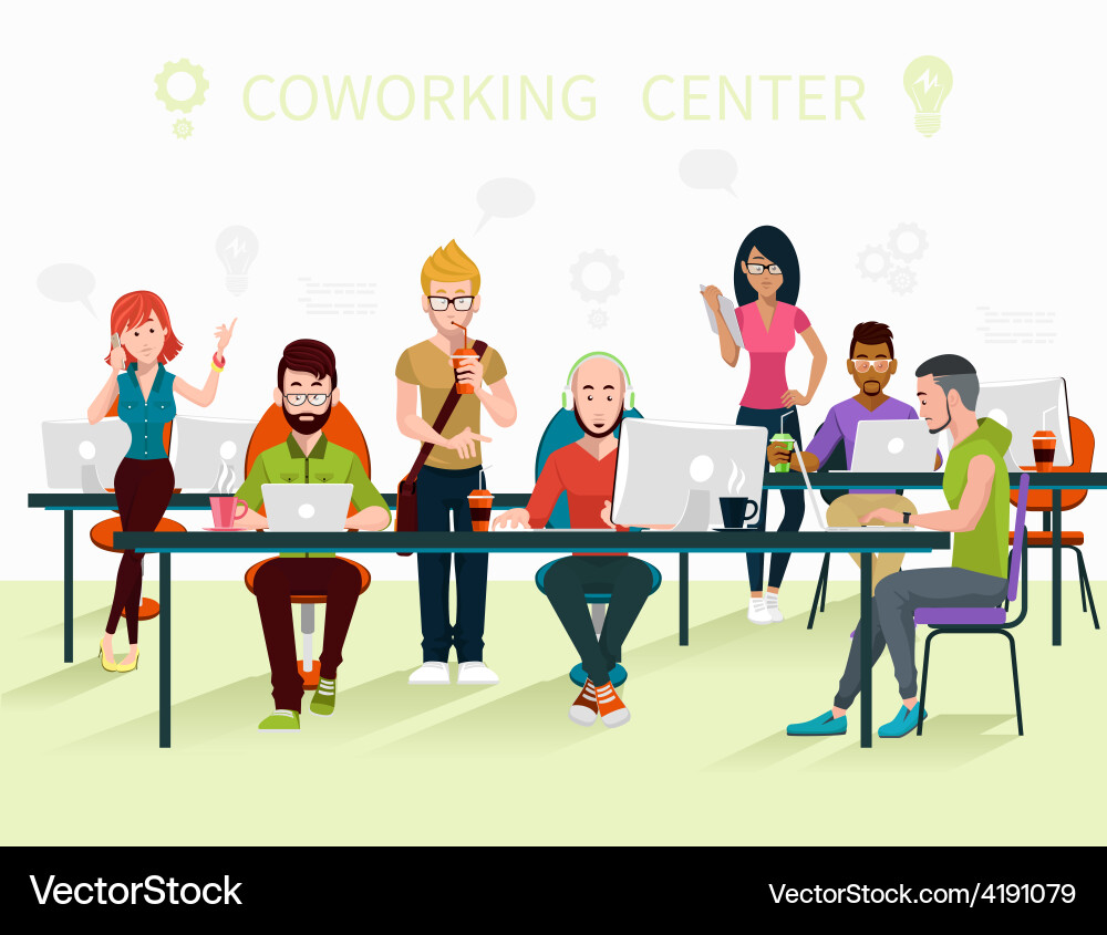 Coworking Royalty Free Vector Image - VectorStock