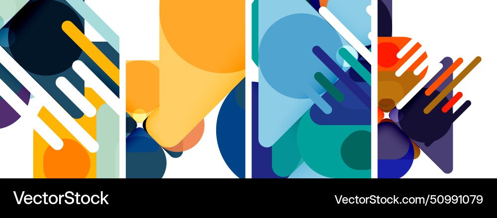 Electric blue font on orange rectangles with Vector Image