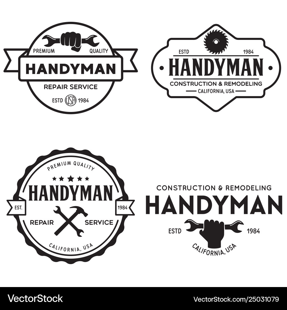 Handyman labels badges emblems and design elements