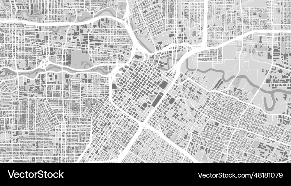Houston City Map - Black and White Royalty Free Vector Image
