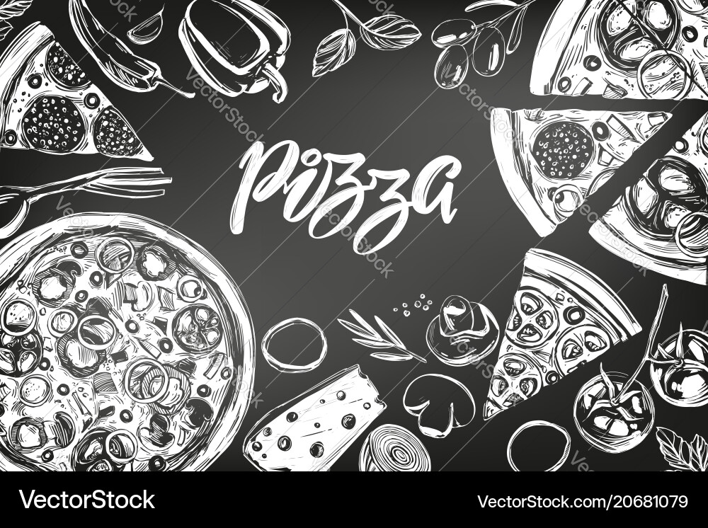 Italian pizza collection Royalty Free Vector Image