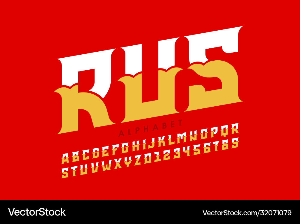 Old style font retro Royalty Free Vector Image