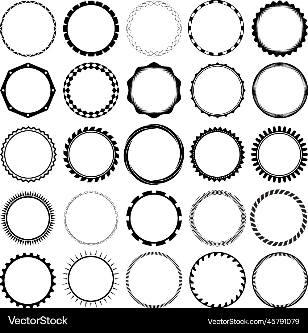 Round Decorative Border Collection Royalty Free Vector Image