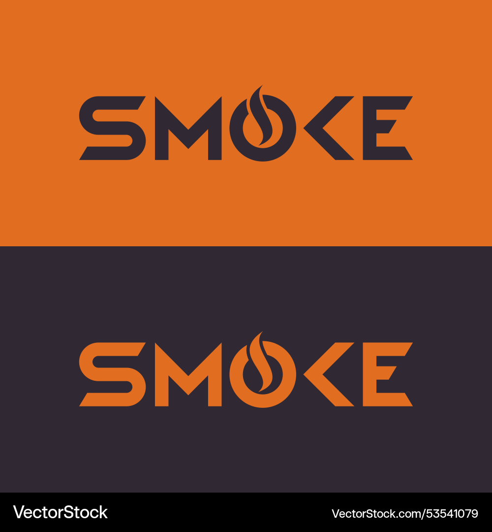 Smoke type with flame fire symbol icon logo templa