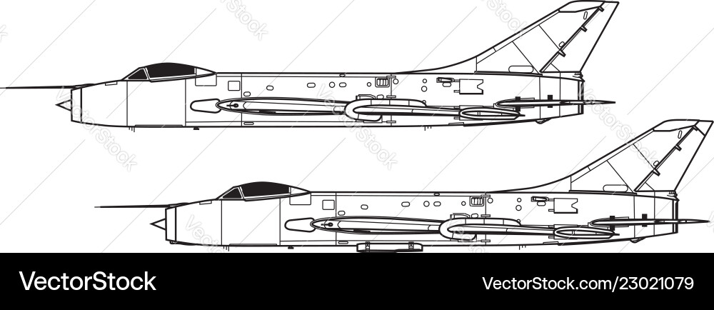 Sukhoi su-7 fitter Royalty Free Vector Image - VectorStock