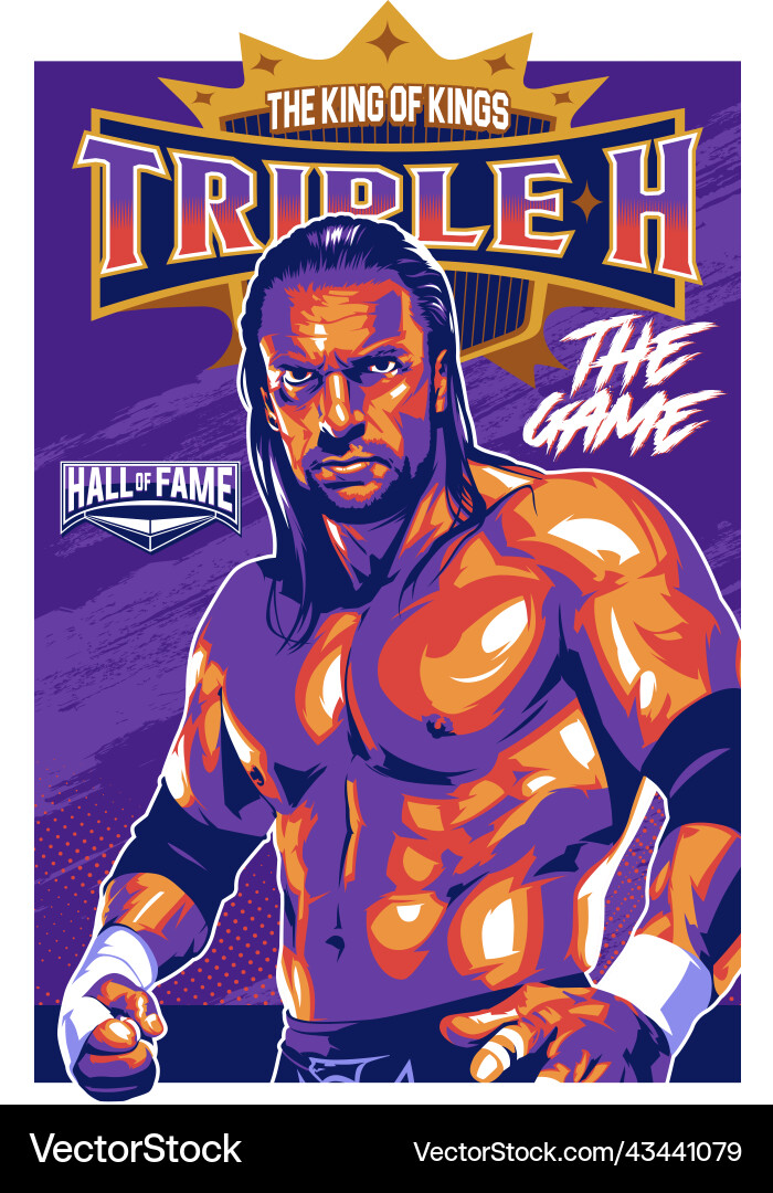 Triple H Wrestling Art Royalty Free Vector Image