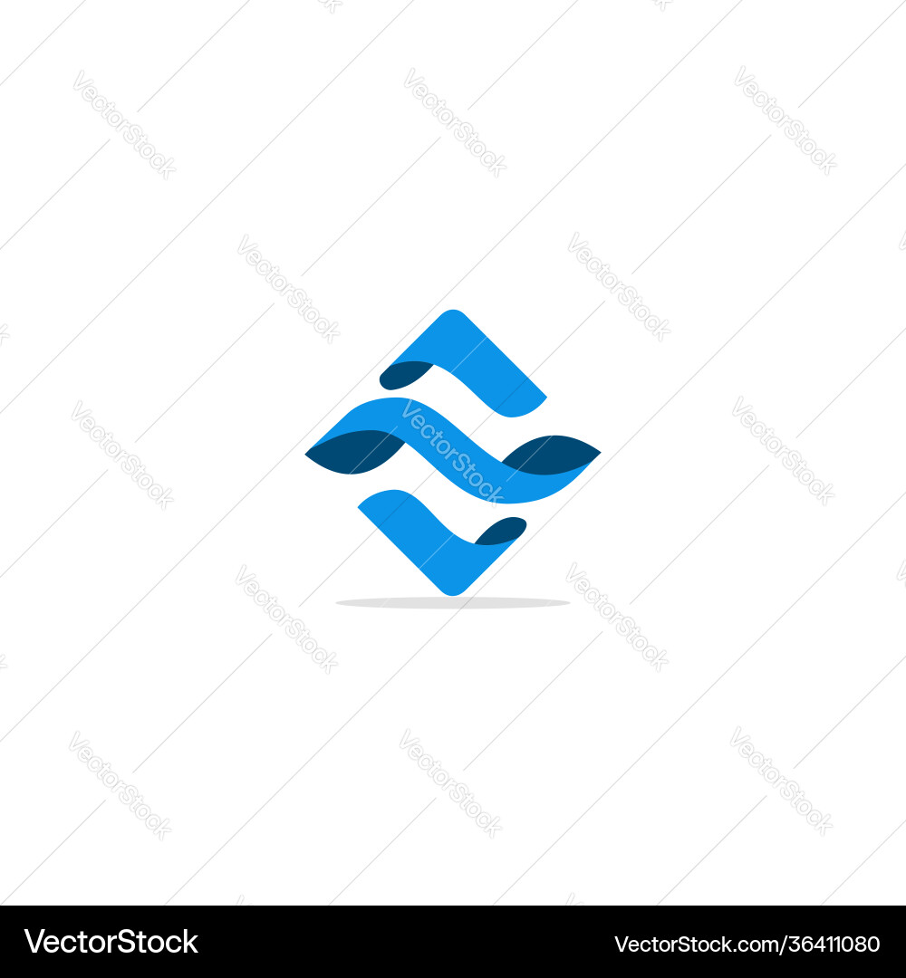 Abstract wave geometry logo Royalty Free Vector Image