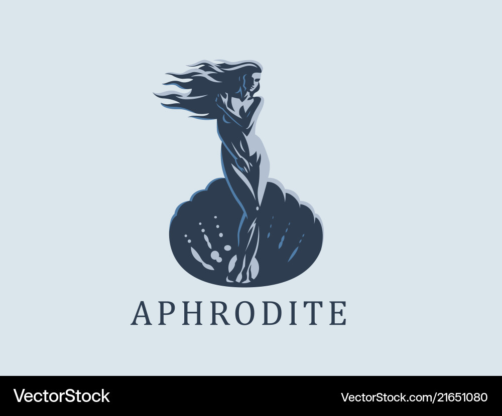Aphrodite or venus emblem Royalty Free Vector Image