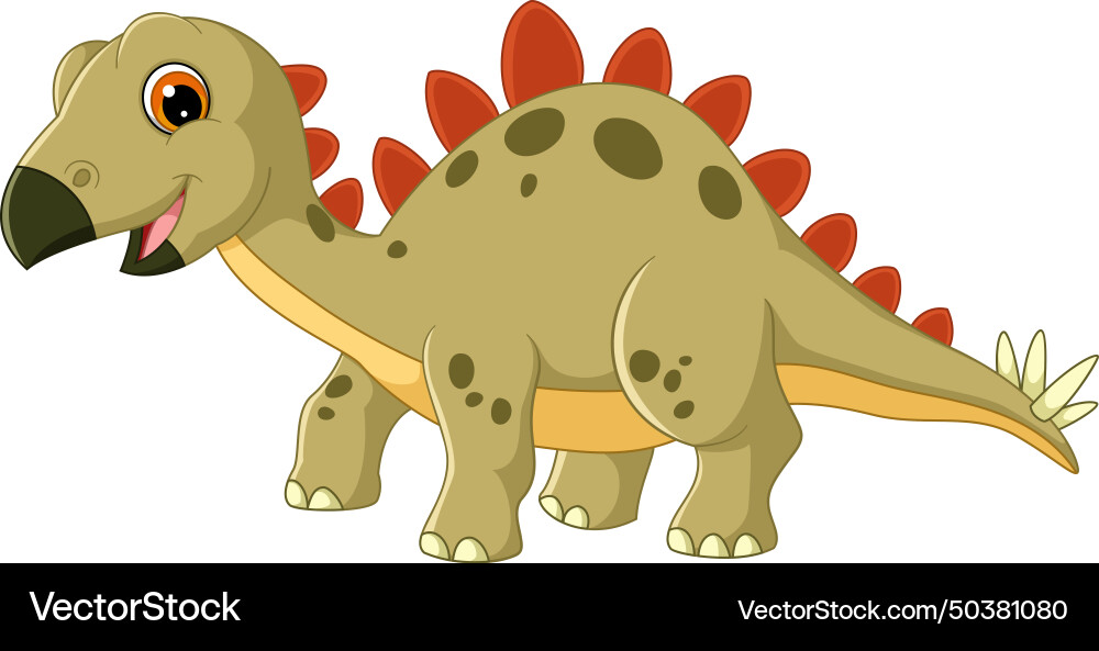 Cartoon brontosaurus on white background Vector Image
