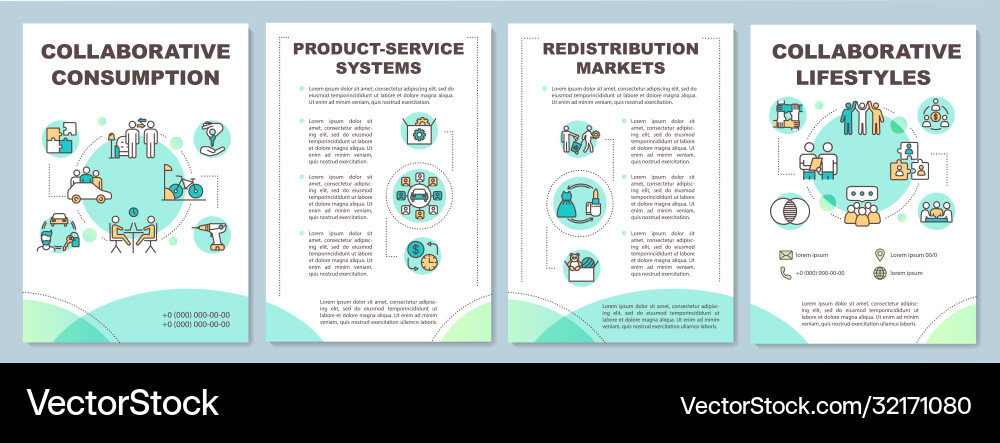 Collaborative Verbrauchsarten Broschüre Vorlage Vektorbild