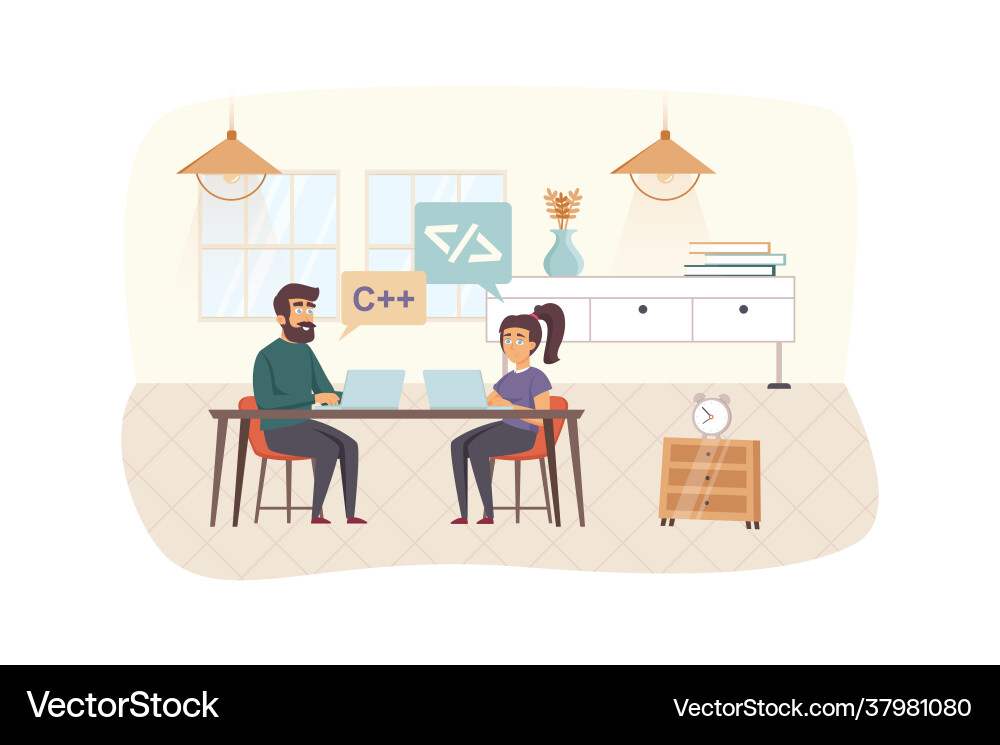 Development and testing software scene man Vector Image
