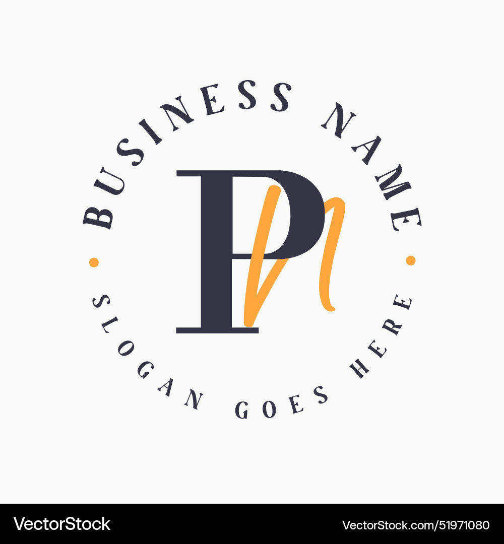 Elegant letter pn initials logo for corporate Vector Image
