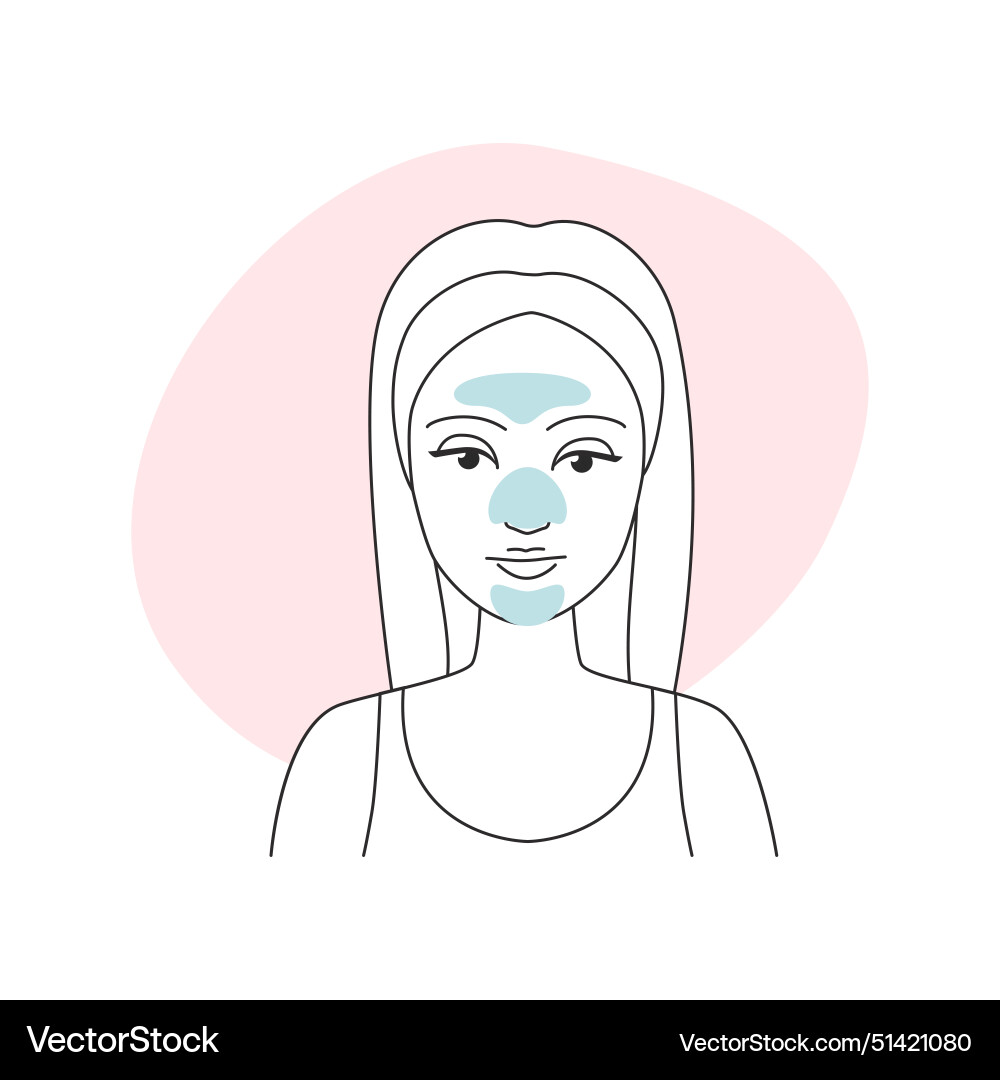 Girl using cleansing strips for pores on face skin