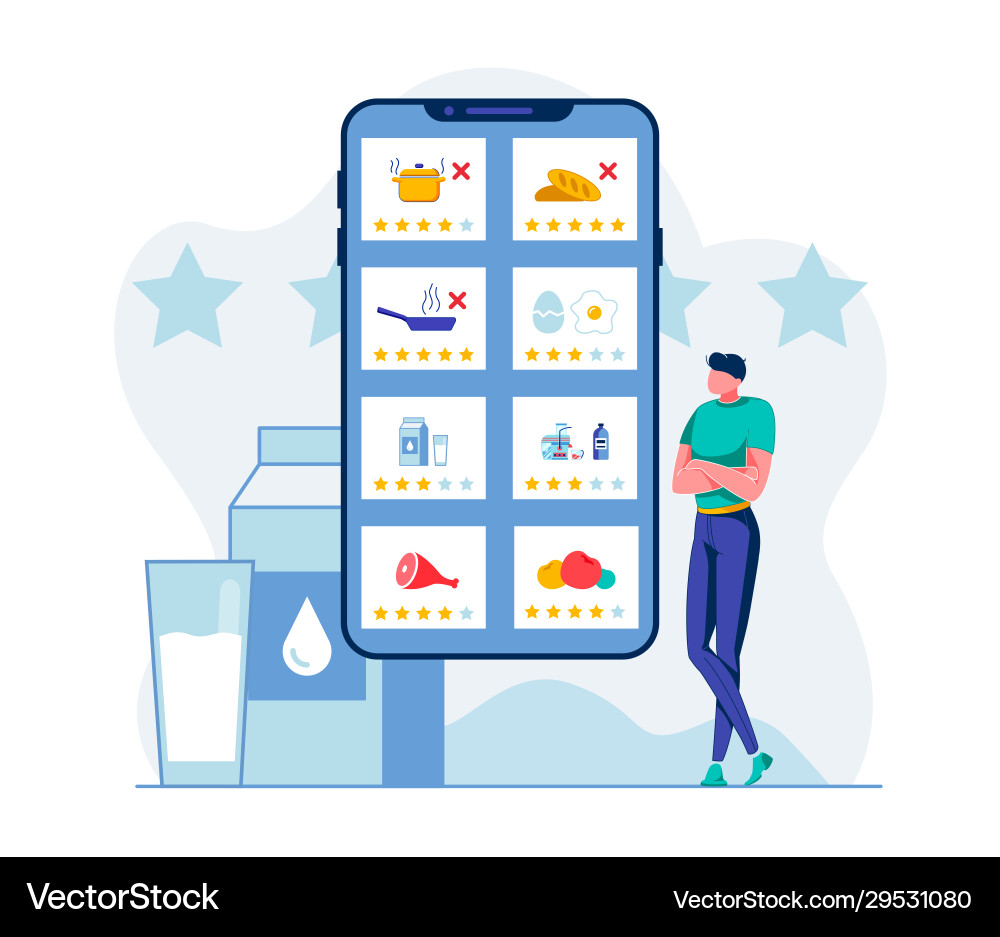 Healthy nutrition mobile app Royalty Free Vector Image