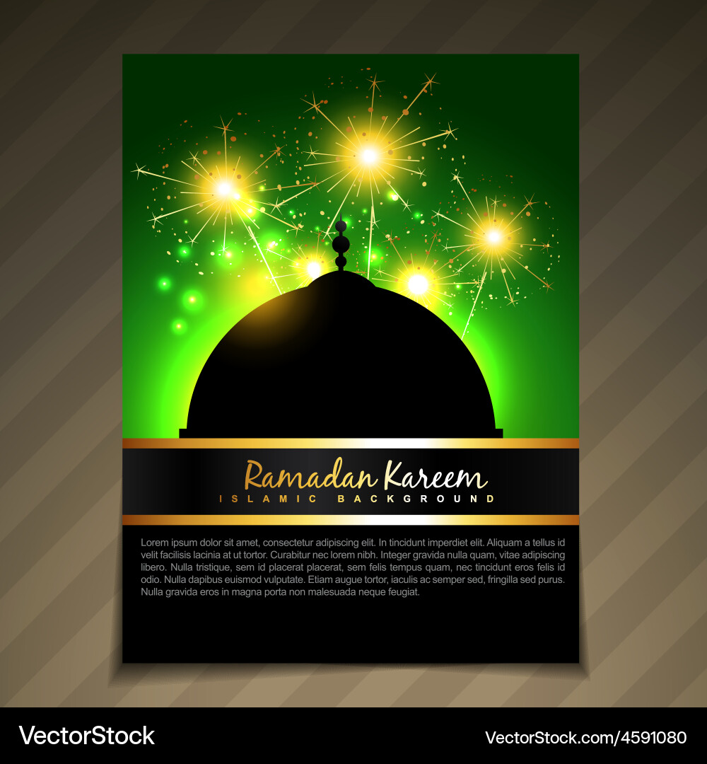 Islamic brochure design Royalty Free Vector Image